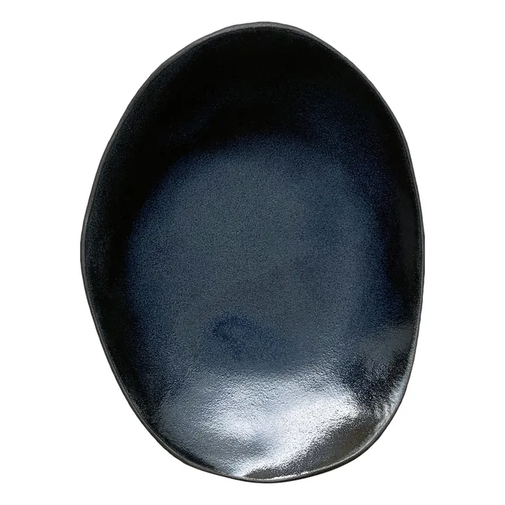 Hana Karim - Oval ceramic plate - Navy blue | Smallable
