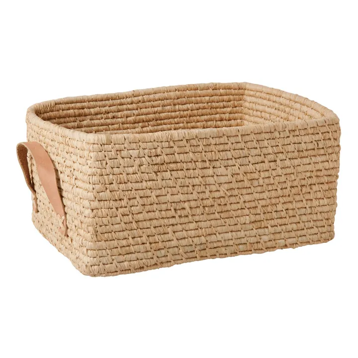 Rice - Rectangular Raffia Two-handled Basket | Smallable