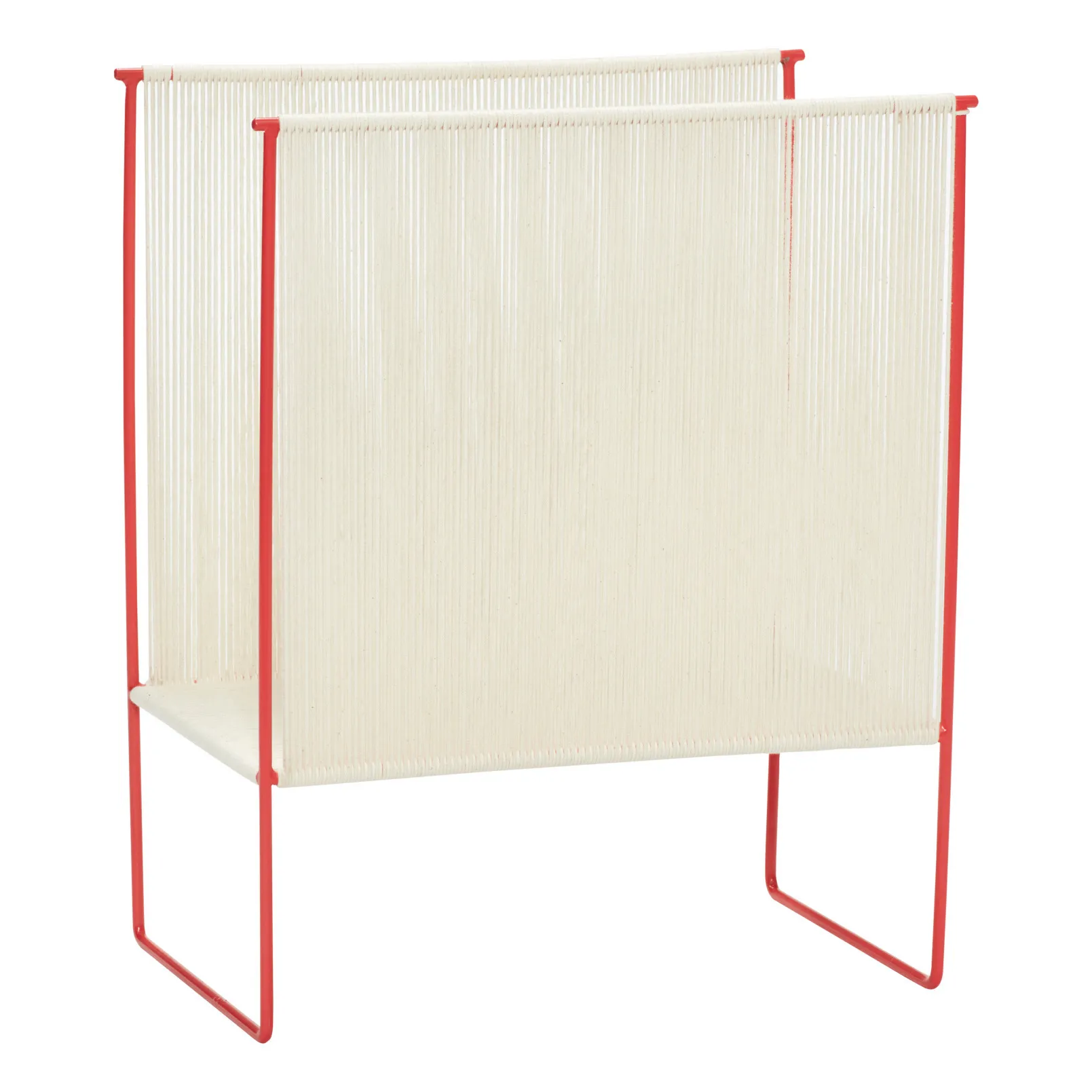 Hübsch - Rope and Metal Magazine Rack - Red | Smallable