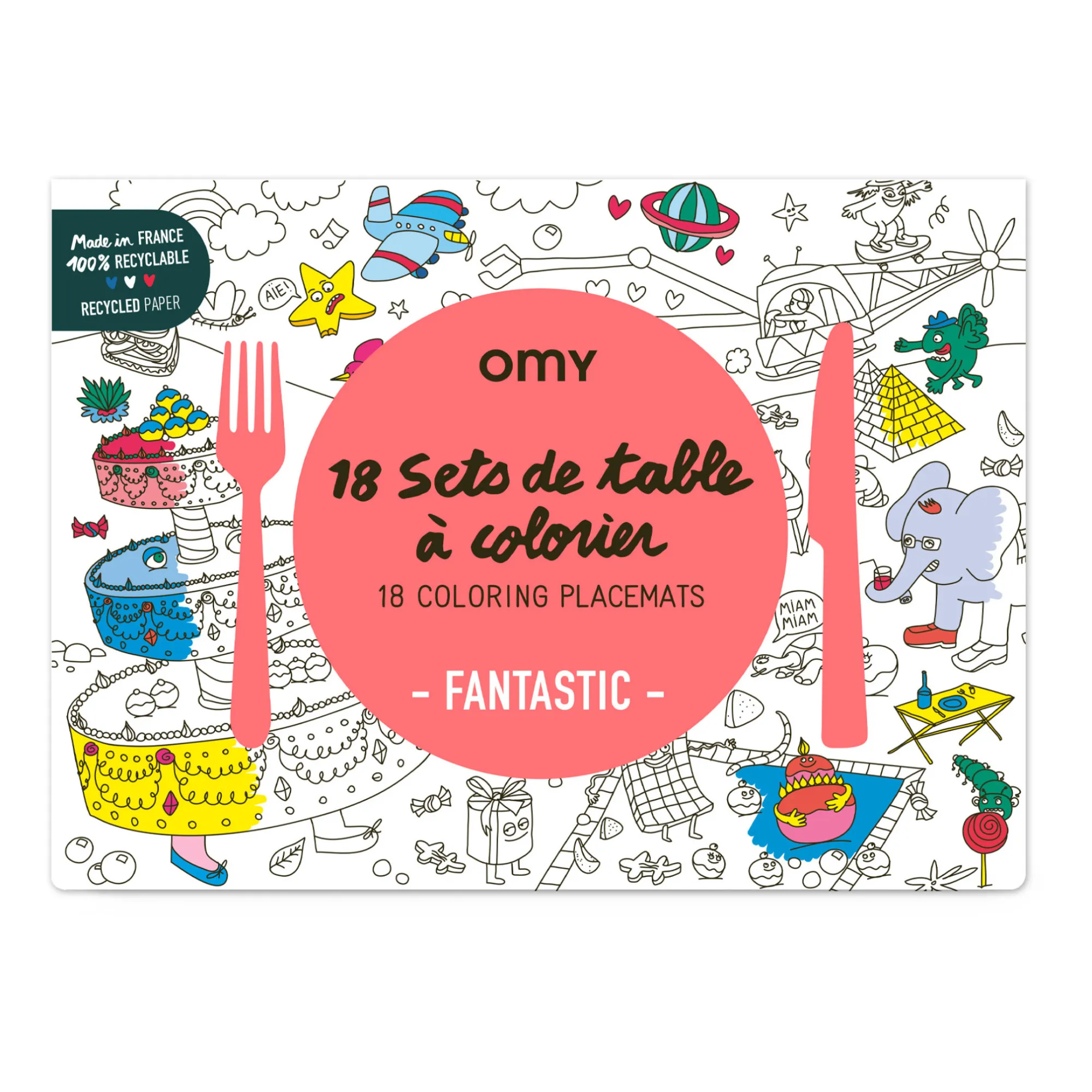 Omy - Fantastic Colouring-in Place Mats - Set of 18 | Smallable