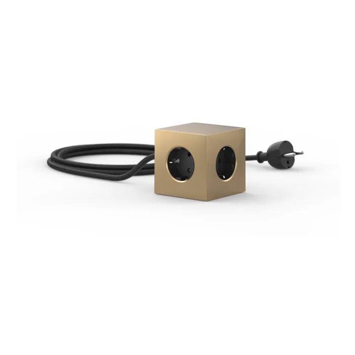 Avolt - Square 1 Extension Cord with USB Plug - Brass | Smallable