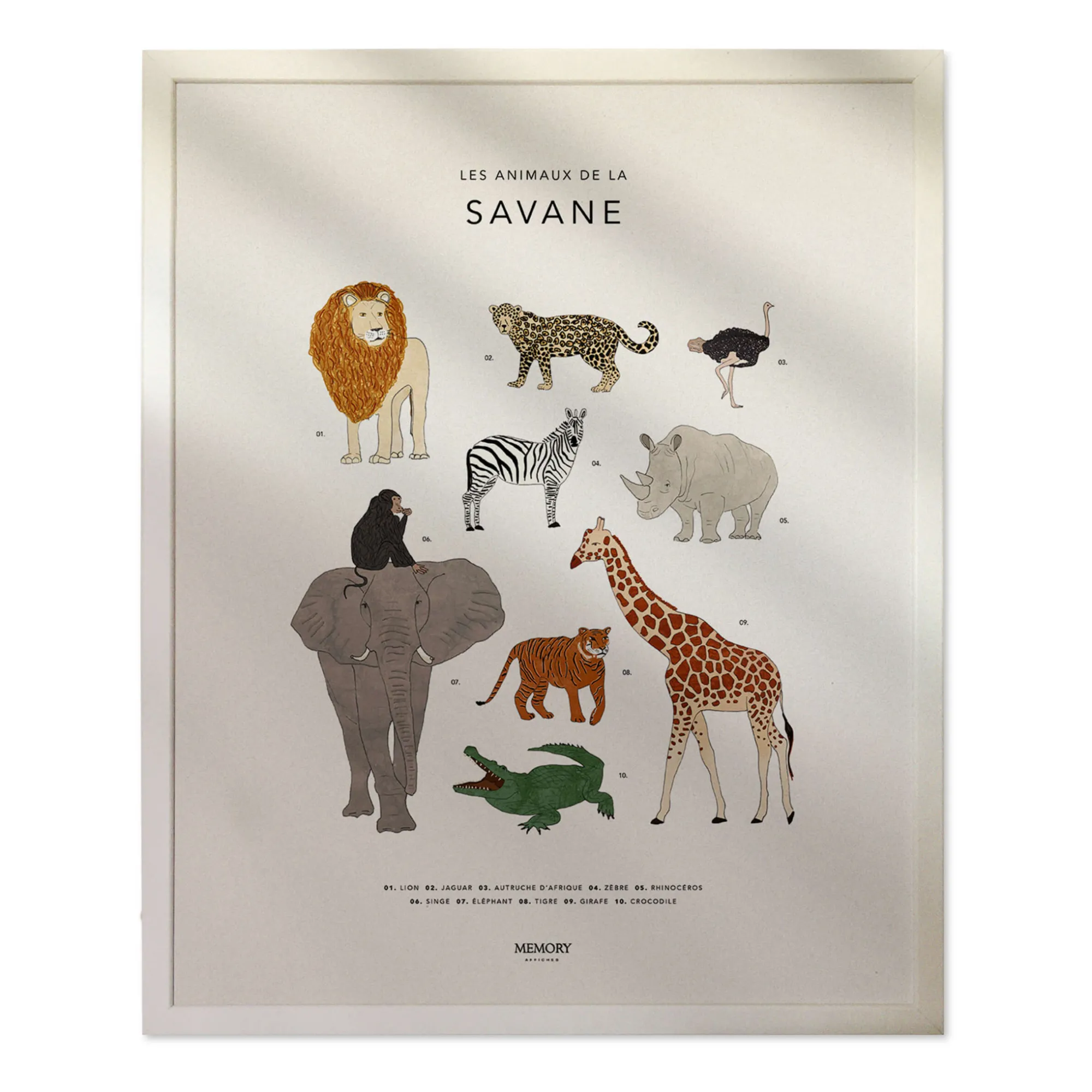 Memory Affiches - Affiche Animaux de la savane | Smallable