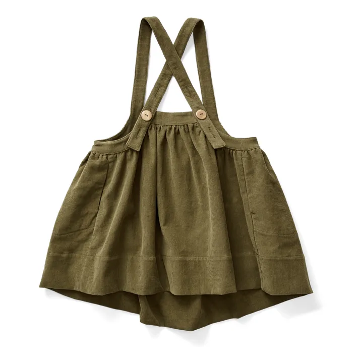 Soor Ploom - Eloise Velvet Suspenders Dress - Khaki | Smallable