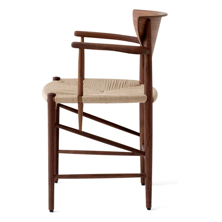& Tradition - HM4 Drawn Wooden Chair with Armrests - Walnut | Smallable