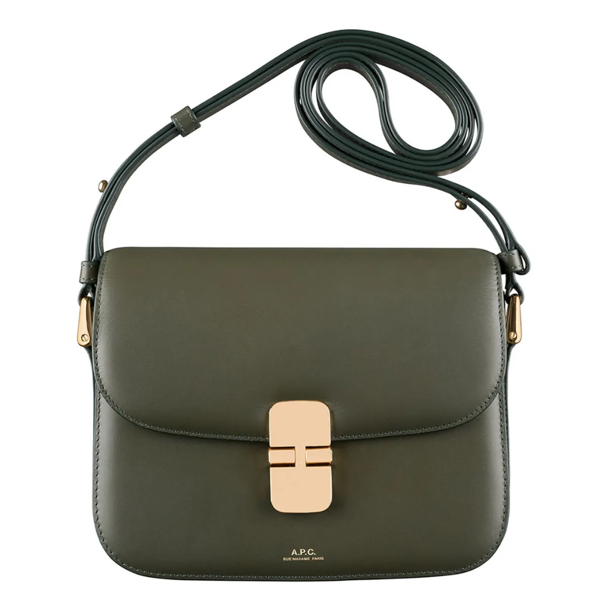 A.P.C. - Grace Small Smooth Leather Bag - Dark green | Smallable