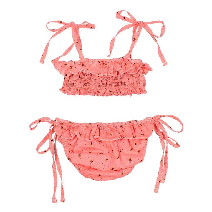 Búho - Organic Cotton Floral Bikini - Coral | Smallable