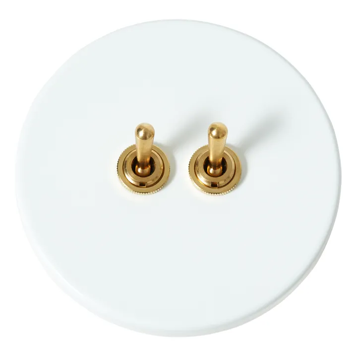 Zangra - Steel Double Light Switch - White | Smallable