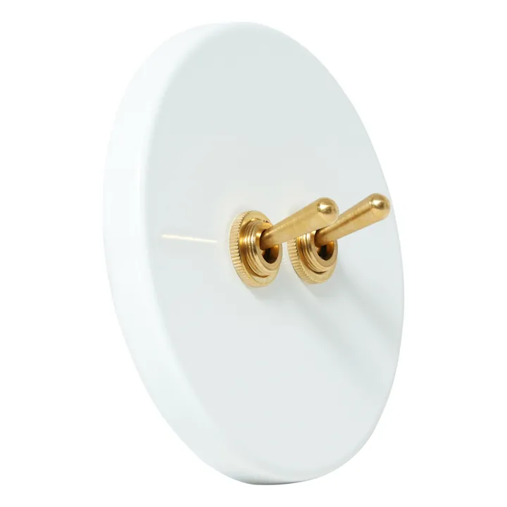 Zangra - Steel Double Light Switch - White | Smallable