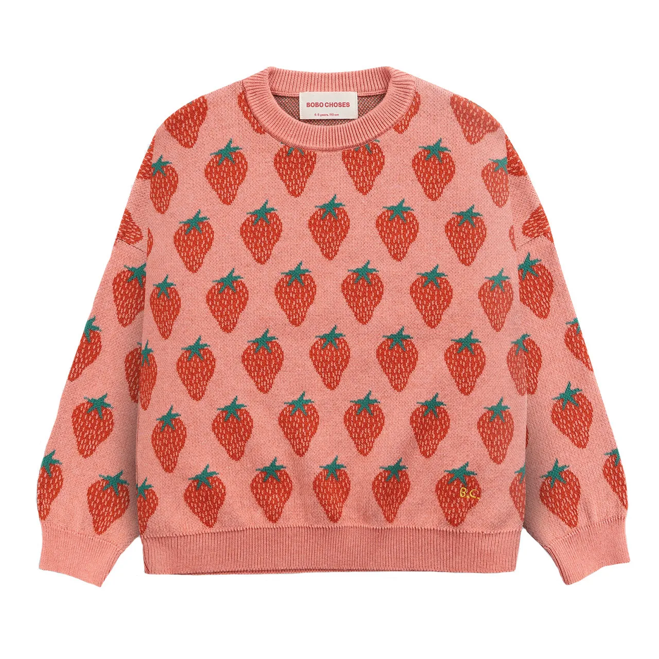 Bobo Choses - Organic Cotton Strawberry Jumper - Pink | Smallable