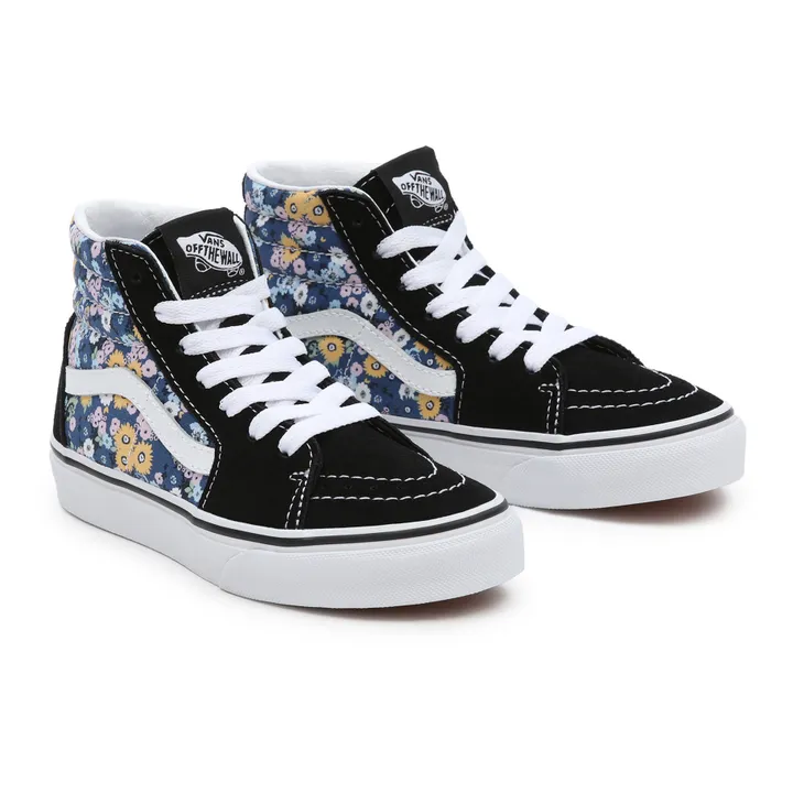 Vans SK8 Hi Floral Print High Top Sneakers Black Smallable