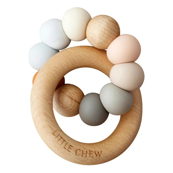 Little chew - Retro Silicone and Wood Teething Ring | Smallable