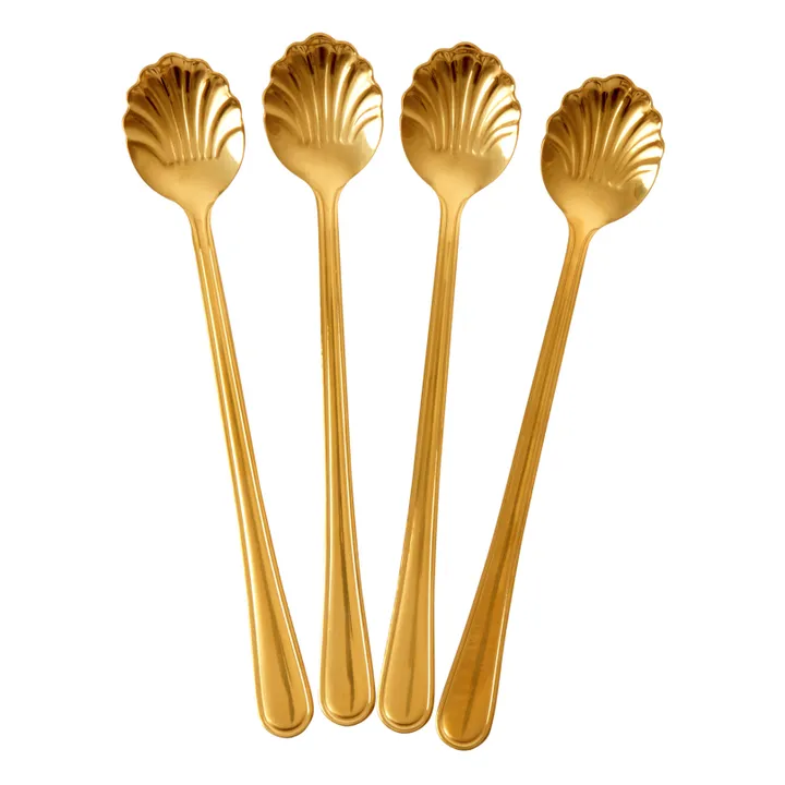 Rice - Shell Spoons - Set of 4 - Gold | Smallable