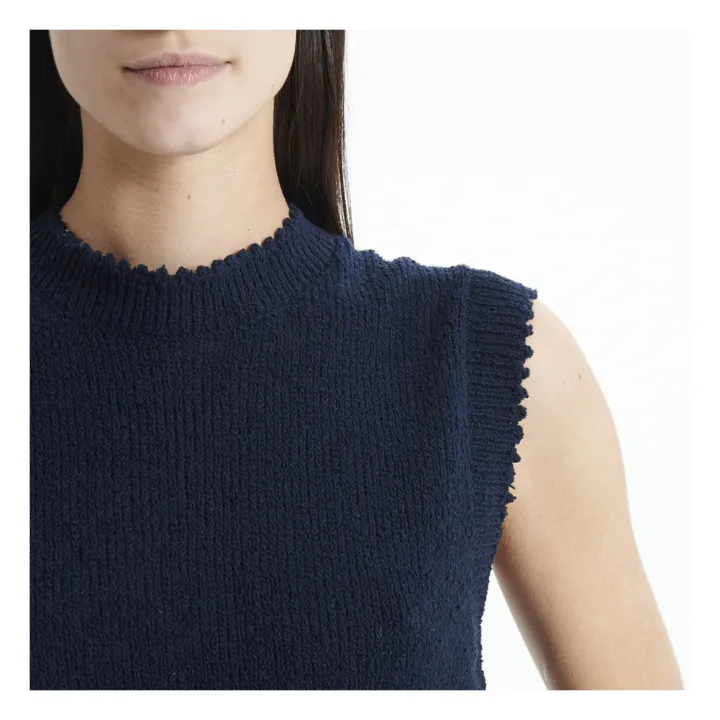 Rachel Comey - Relent Bouclette Knit Top - Navy blue | Smallable