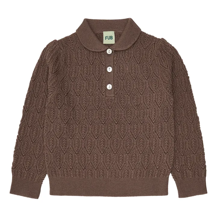 FUB - Merino Wool Peter Pan Collar Jumper - Brown | Smallable