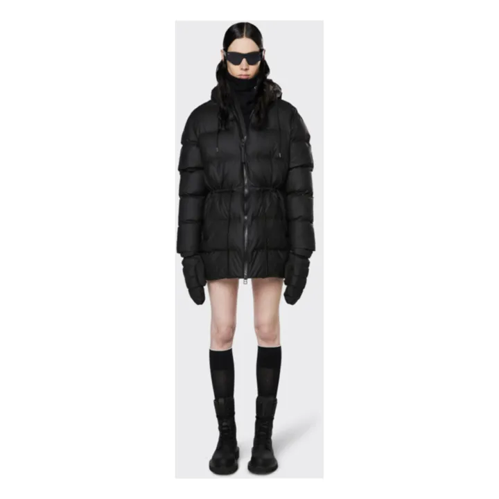 Rains - Belted Puffer Jacket - Black | Smallable