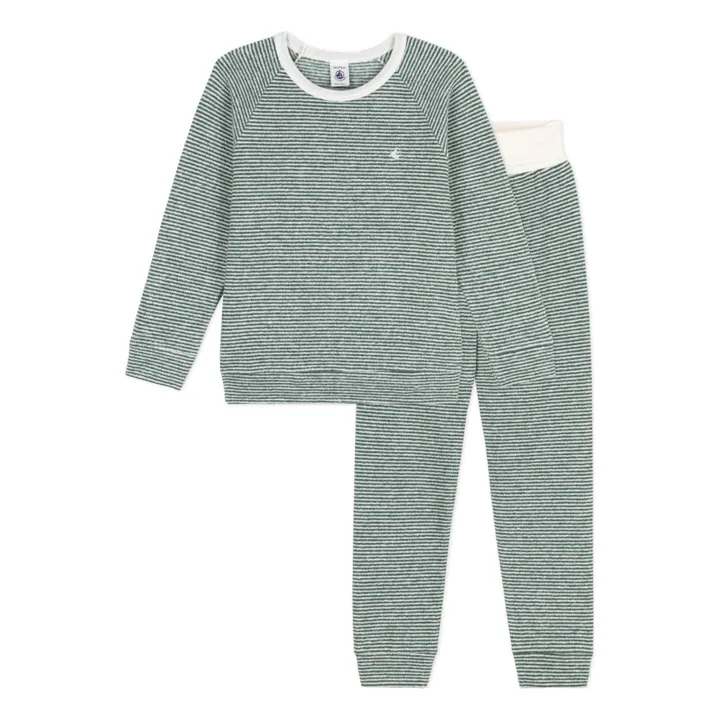 Petit Bateau - Castelli Recycled Terry Cloth Pyjamas - Grey blue ...