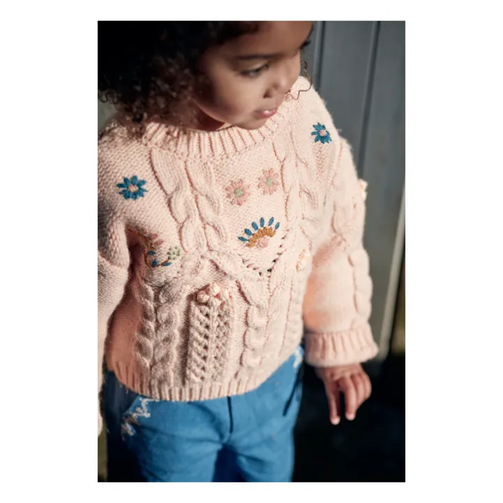Louise Misha - Georgette Hand-Embroidered Jumper - Pink | Smallable