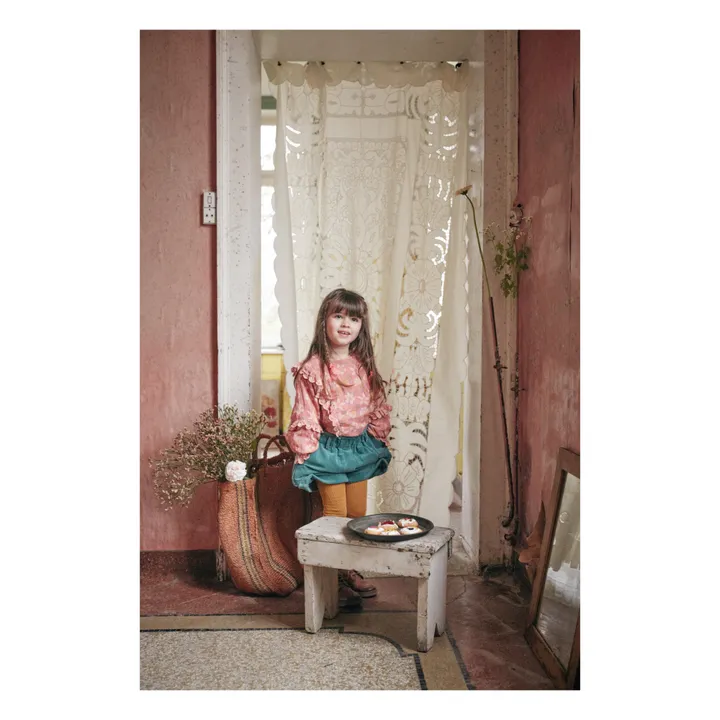 Louise Misha - Short Velours Côtelé Brodé Virginia - Vert canard ...