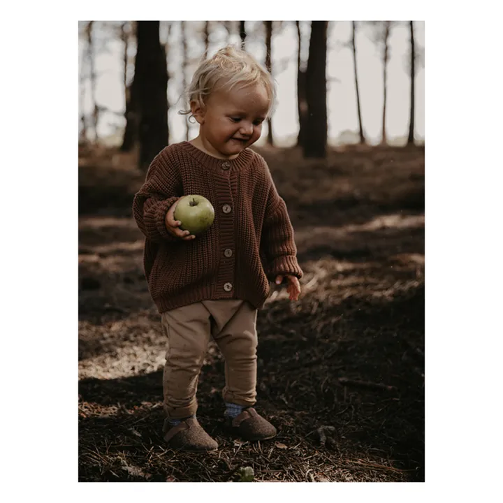 The Simple Folk - Organic Cotton Knitted Cardigan - Rust | Smallable