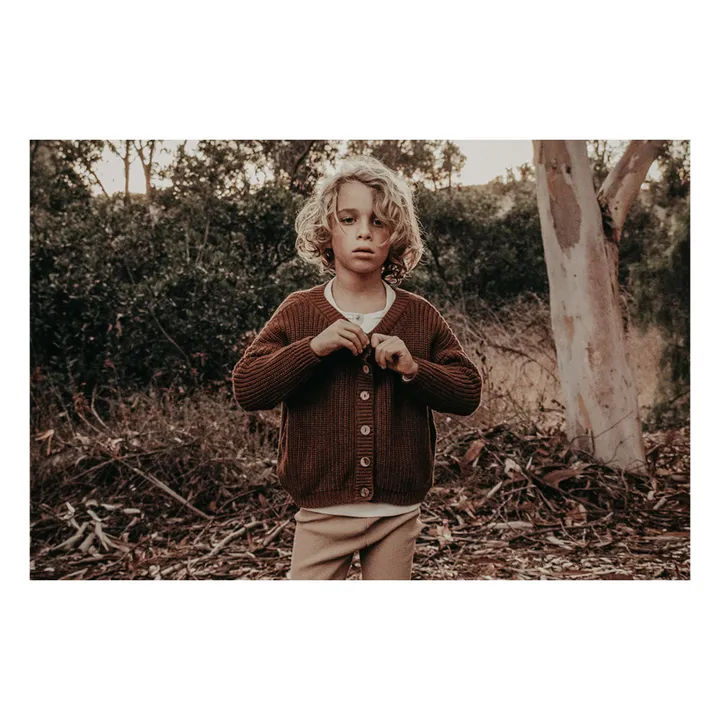 The Simple Folk - Organic Cotton Knitted Cardigan - Rust | Smallable