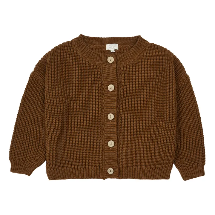 The Simple Folk - Organic Cotton Knitted Cardigan - Rust | Smallable