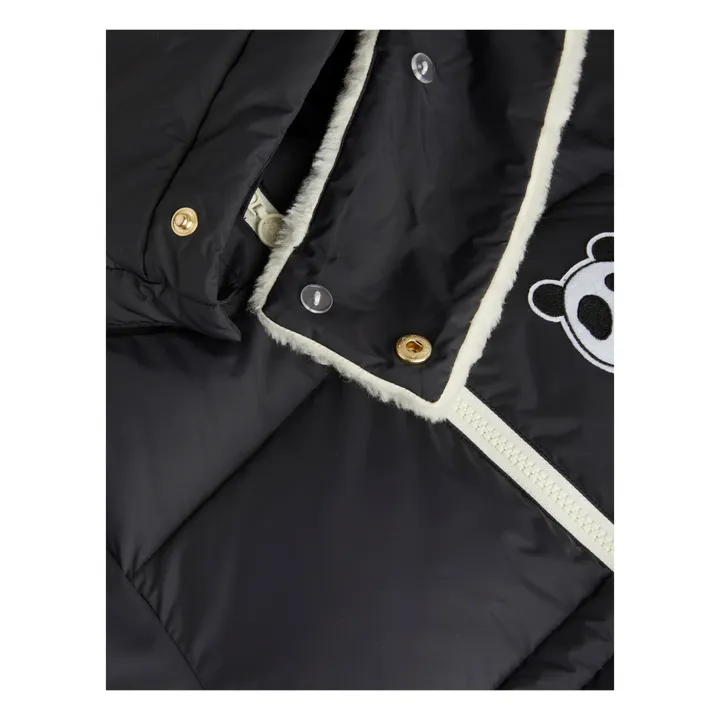 Mini Rodini - Recycled Polyester Panda Puffer Jacket - Black | Smallable