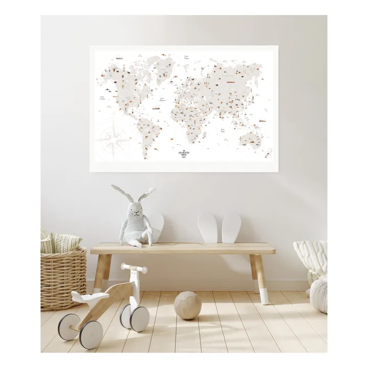 Les Petites Dates - World Map Stamp Poster | Smallable