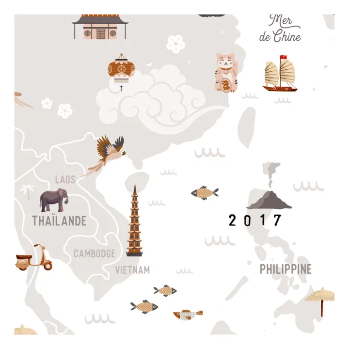 Les Petites Dates - World Map Stamp Poster | Smallable