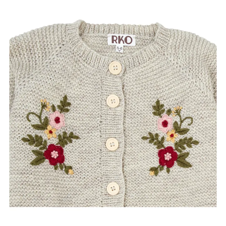 RKO - Hand Embroidered Cardigan - Ecru | Smallable