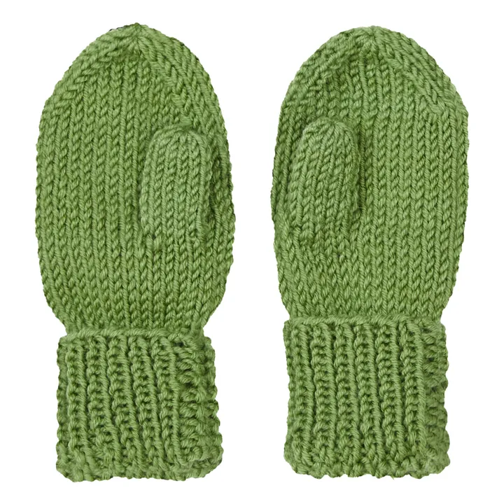 RKO - Hand Embroidered Merino Mittens - Green | Smallable
