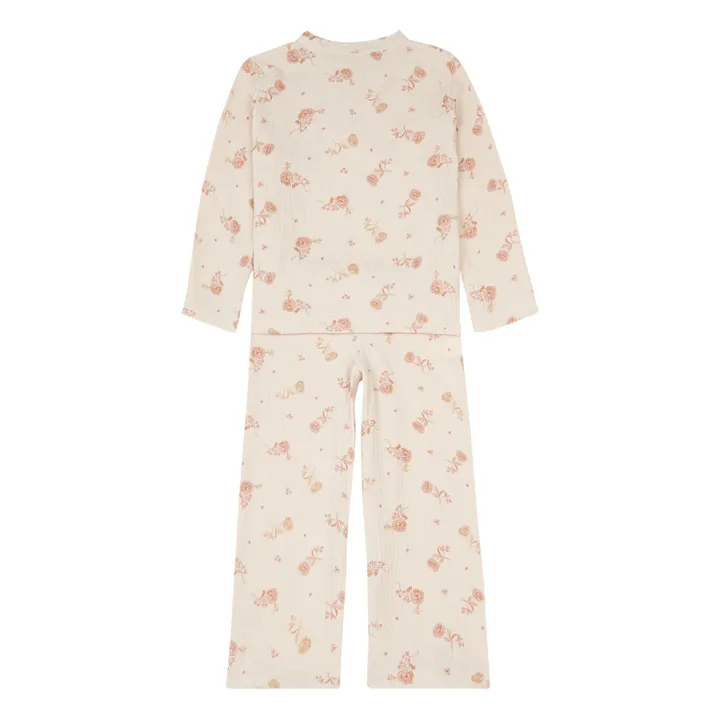 Risu Risu - Deli Double Muslin Flower Pyjamas - Ecru | Smallable