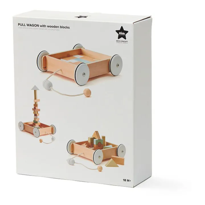 Kid's Concept - Wooden Wagon with Blocks | Smallable