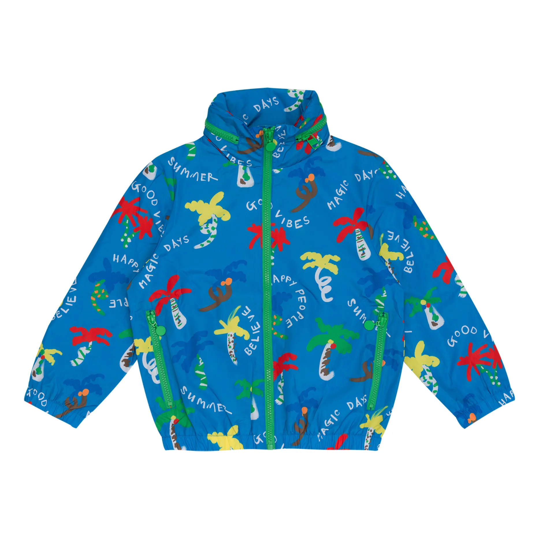 Stella McCartney Kids - Nylon Palm Tree Jacket - Light blue | Smallable