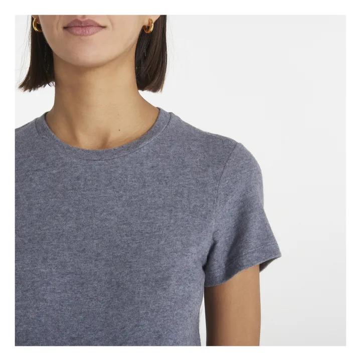 American Vintage - Ypawood Crew Neck T-shirt - Marled charcoal grey ...