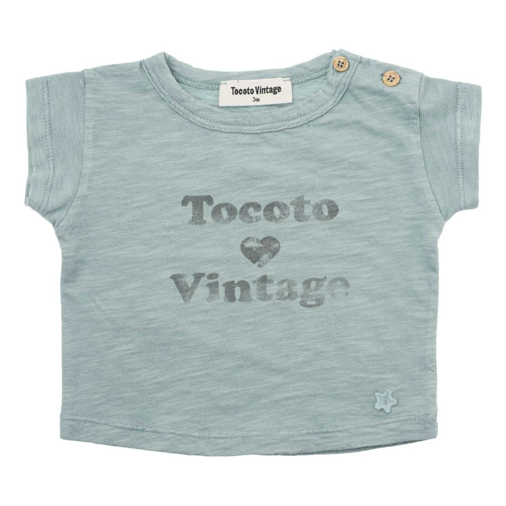 Tocoto Vintage - Vintage Logo Organic Cotton T-Shirt - Sage | Smallable