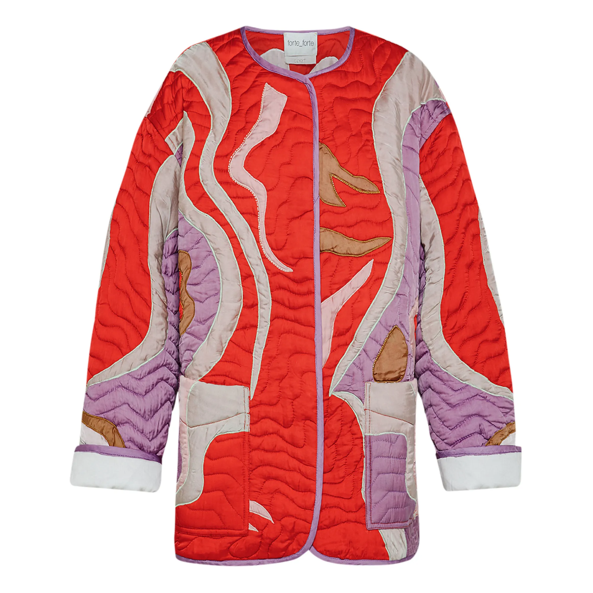 Forte Forte - Embroidered Quilted Jacket - Blood orange | Smallable