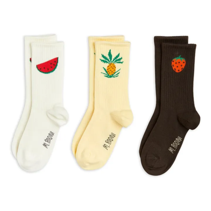 Mini Rodini - Fruit Socks - Set of 3 - Yellow | Smallable