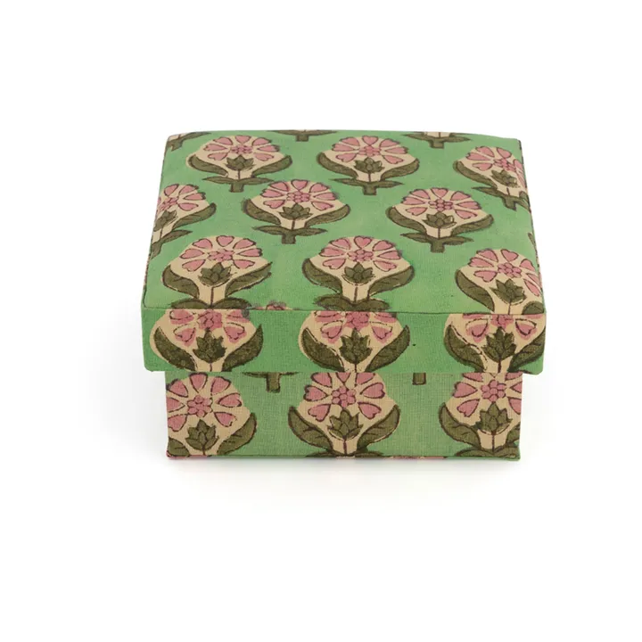 Doing Goods - Emma Wood and Cotton Square Boxes - Set of 2 - Green ...
