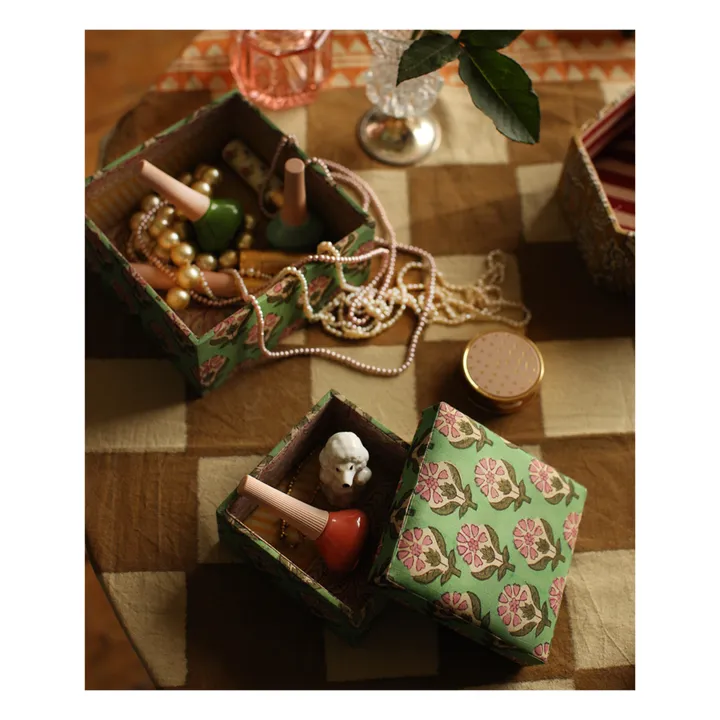 Doing Goods - Emma Wood and Cotton Square Boxes - Set of 2 - Green ...