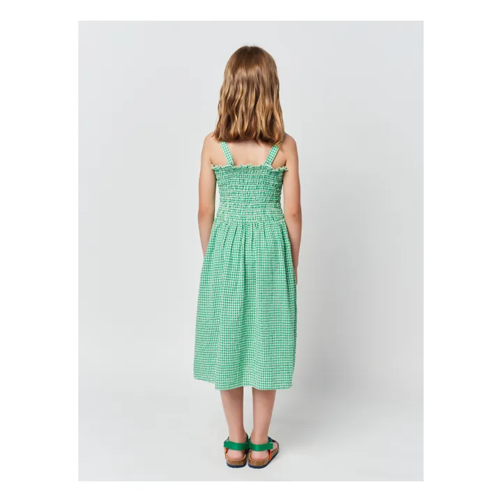 Bobo Choses - Robe à Bretelles Coton et Lin Vichy - Vert | Smallable
