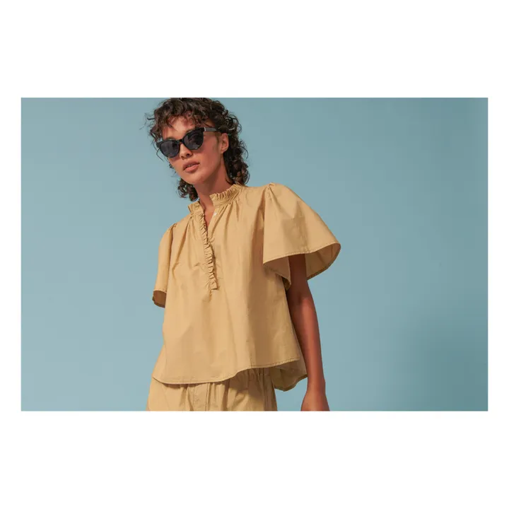 BELLEPIECE - Seville Cotton Poplin Blouse - Beige | Smallable