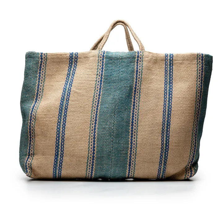 Maison Bengal - Extra Large Jute Striped Bag - Blue | Smallable