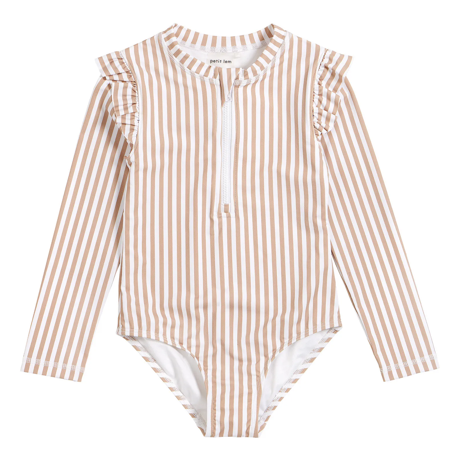 Petit Lem - Recycled Nylon Long Sleeve Swimsuit - Ecru | Smallable
