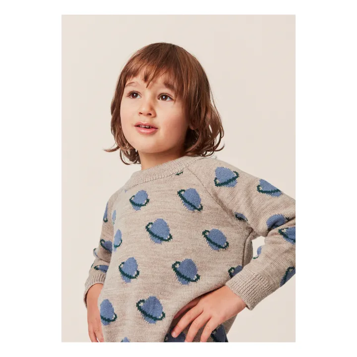 Konges Sløjd - Belou Planets Merino Sweater - Taupe brown | Smallable