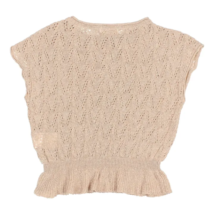 Búho - Romantic Openwork Linen Knit Top - Pink | Smallable