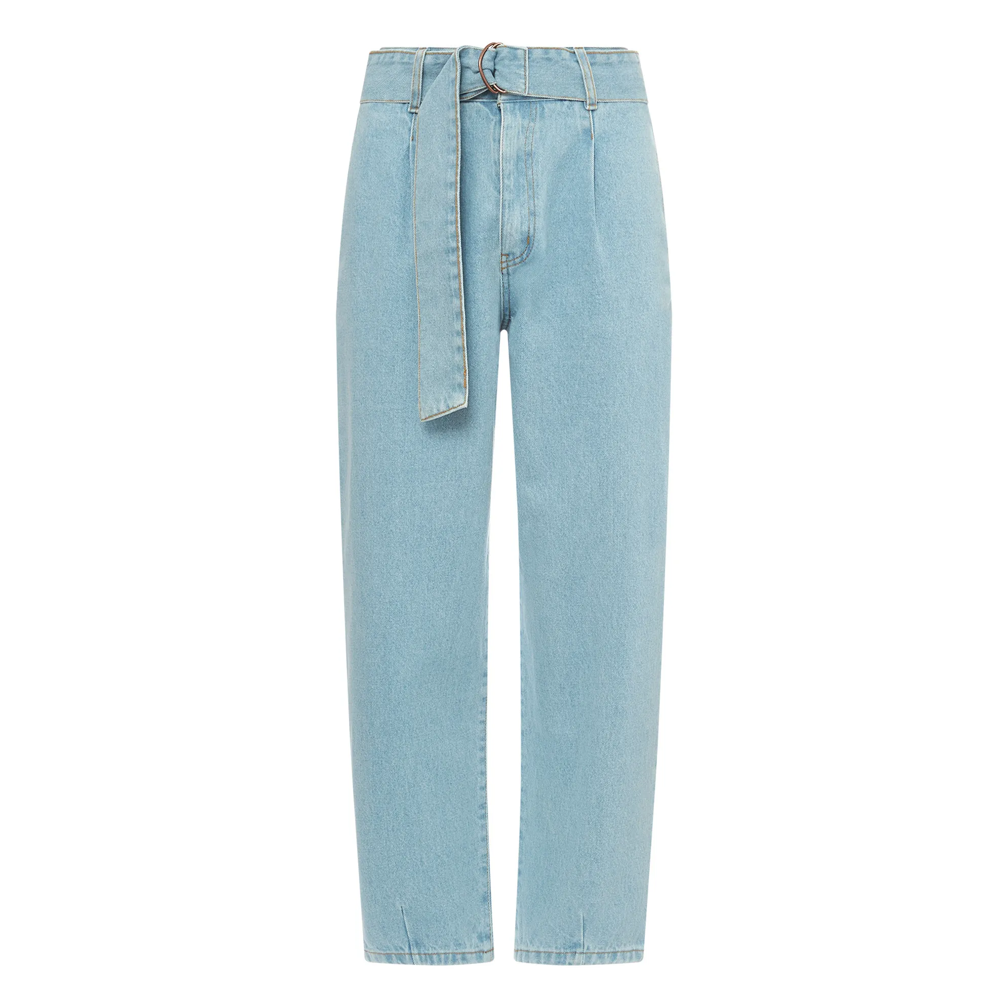 Alma Deia - Pantalon Denim Paper Bag Coton Bio - Denim bleached | Smallable