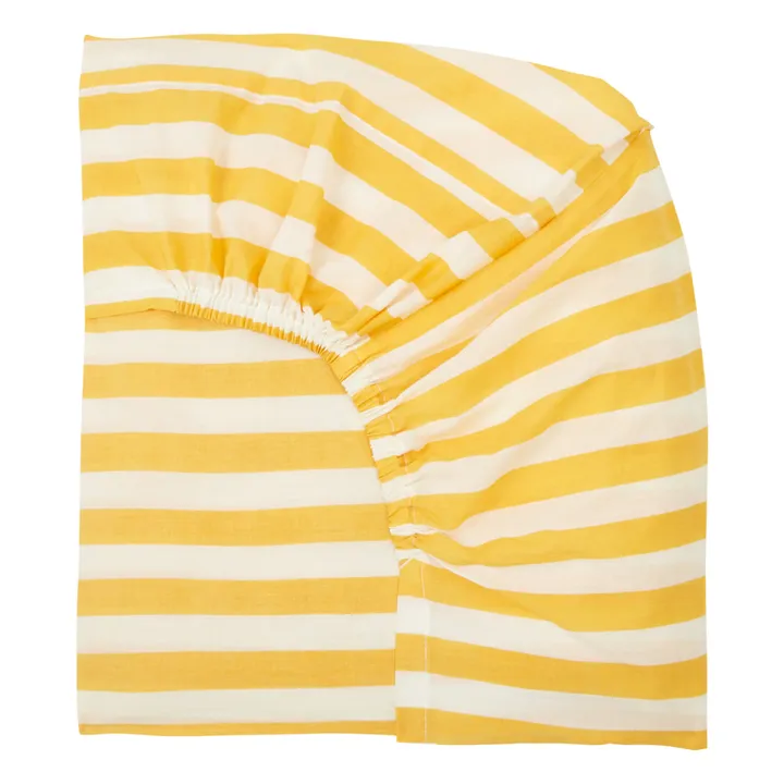 Lucas du Tertre - Yellow Sun Stripes Fitted Sheet | Smallable