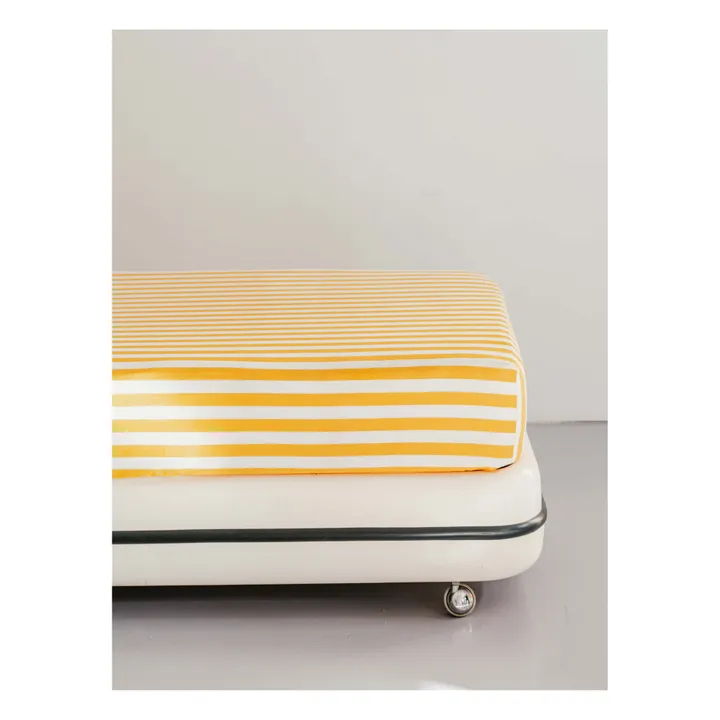 Lucas du Tertre - Yellow Sun Stripes Fitted Sheet | Smallable