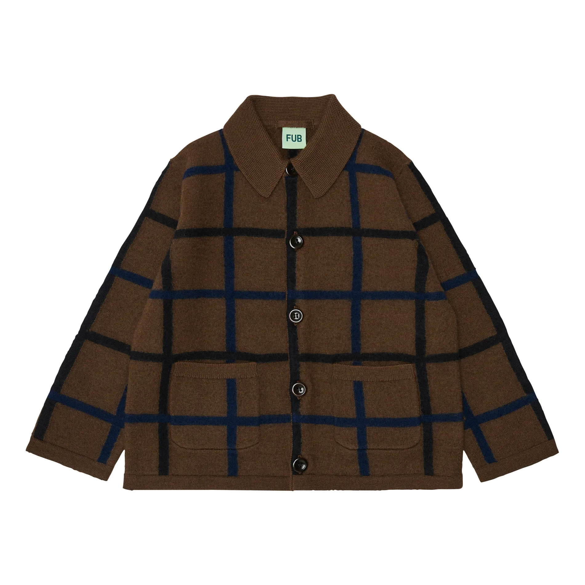 FUB - Merino Wool Felt Tile Jacket - Brown | Smallable