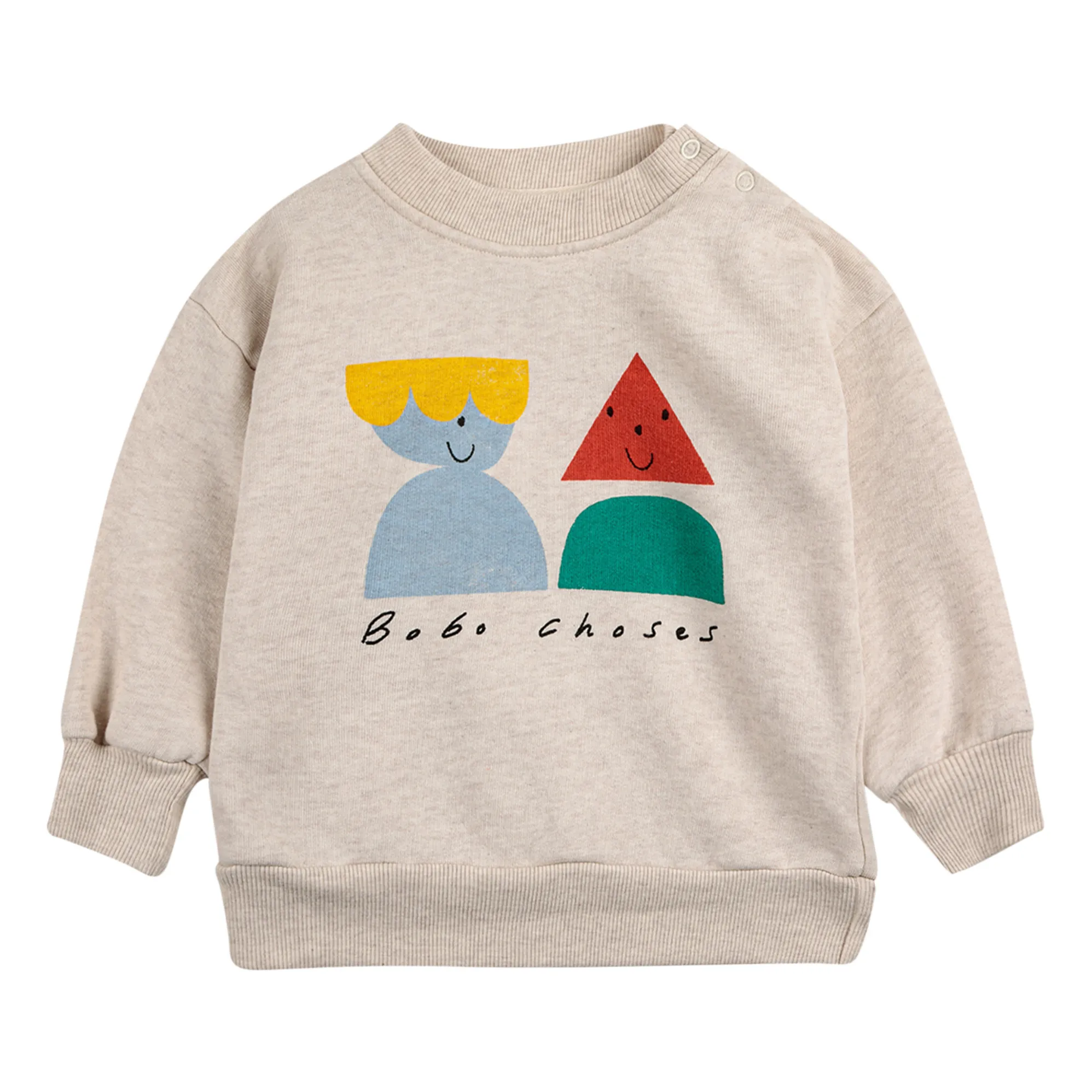 Bobo Choses - Organic Cotton Characters Sweatshirt - Heather white ...
